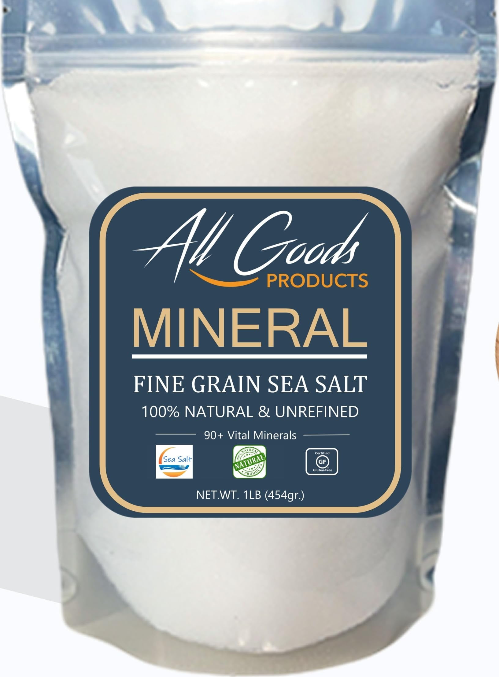 All Goods Baja Sea MFF30 Salt - Fine Grain, 16 oz, 100% Natural, Hand-Harvested, Rich in ...