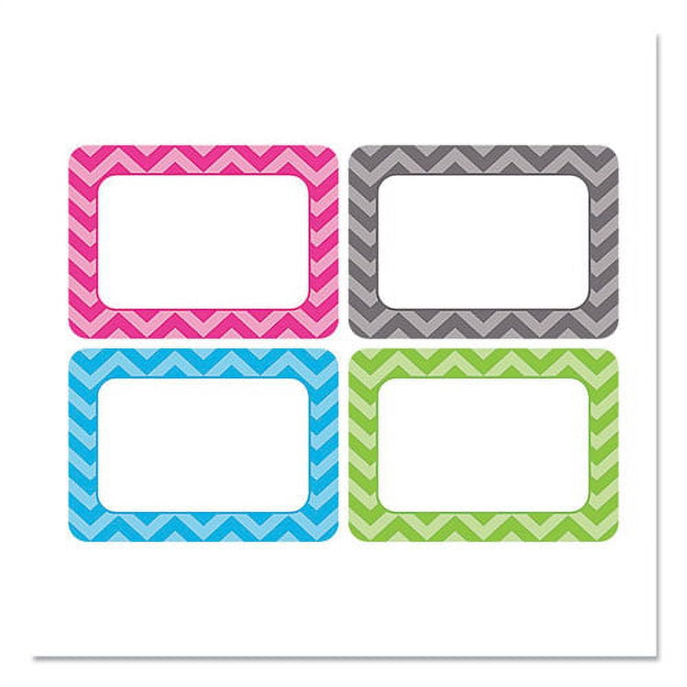 All Grade Self-Adhesive Name Tags, 3.5 X 2.5, Chevron Border Design ...