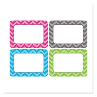 Trend Stars & Swirls Colorful Self-adhesive Name Tags - 3" Length x 2. ...
