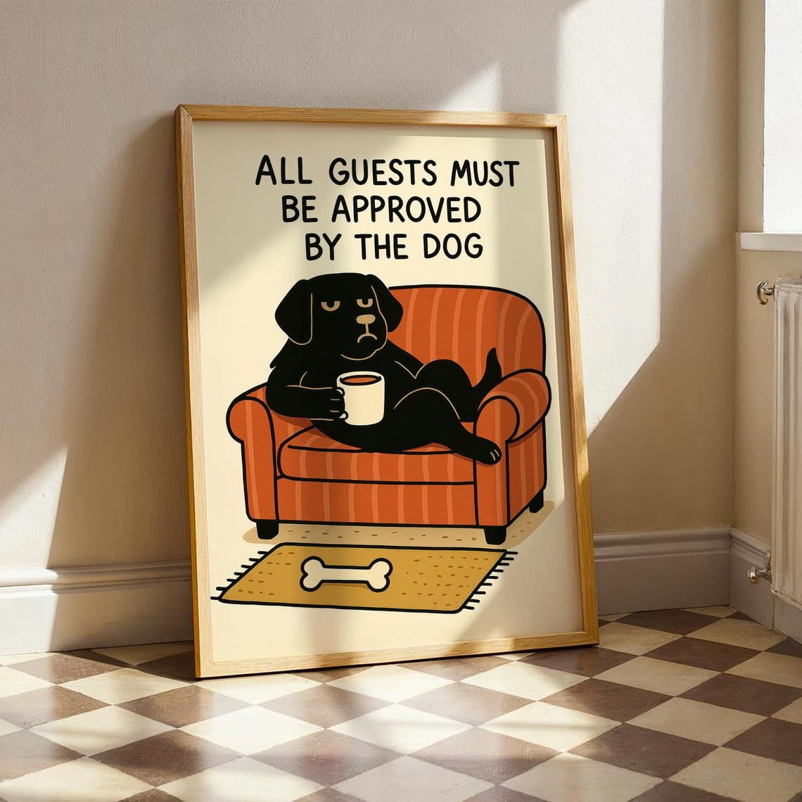 All Guests Approved By Dog Wall Art Print, Unframed Paper Poster ...