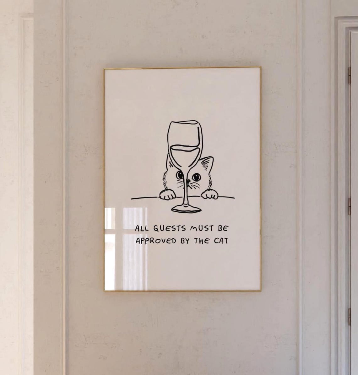 All Guests Must be Approved by the Cat Art Minimalist Line Drawing ...