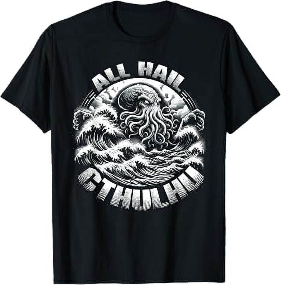 All Hail Cthulhu, Vintage Cosmic Horror Cthulhu Cult T-Shirt - Walmart.com