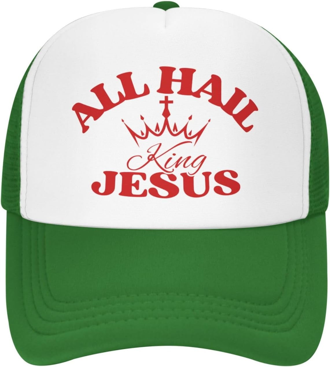 All-Hail King-Jesus Christ Cross Christian 2024 Mesh Hat Men Women ...