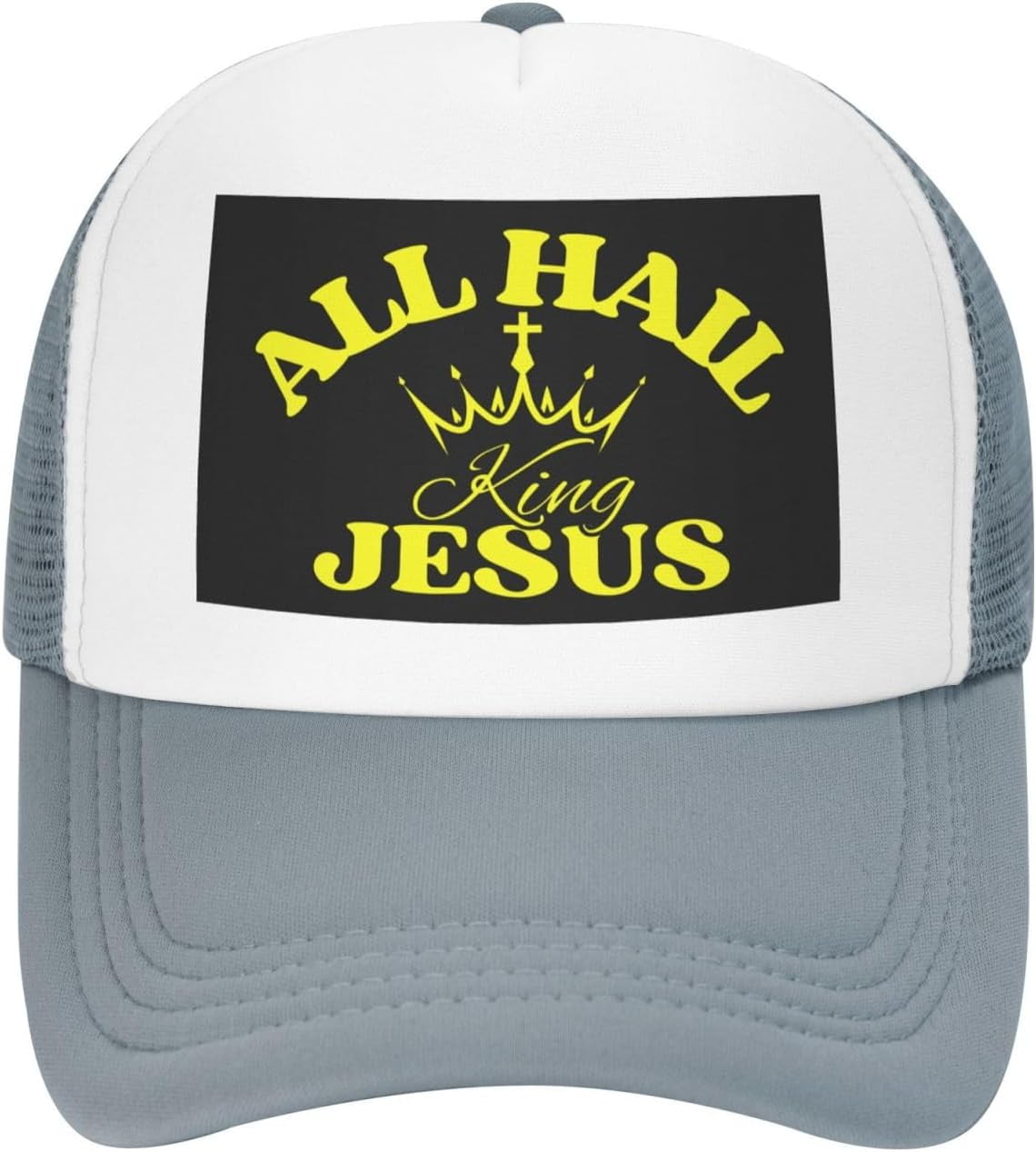All-Hail King-Jesus Christ Cross Christian 2024 Mesh Hat Men Women ...