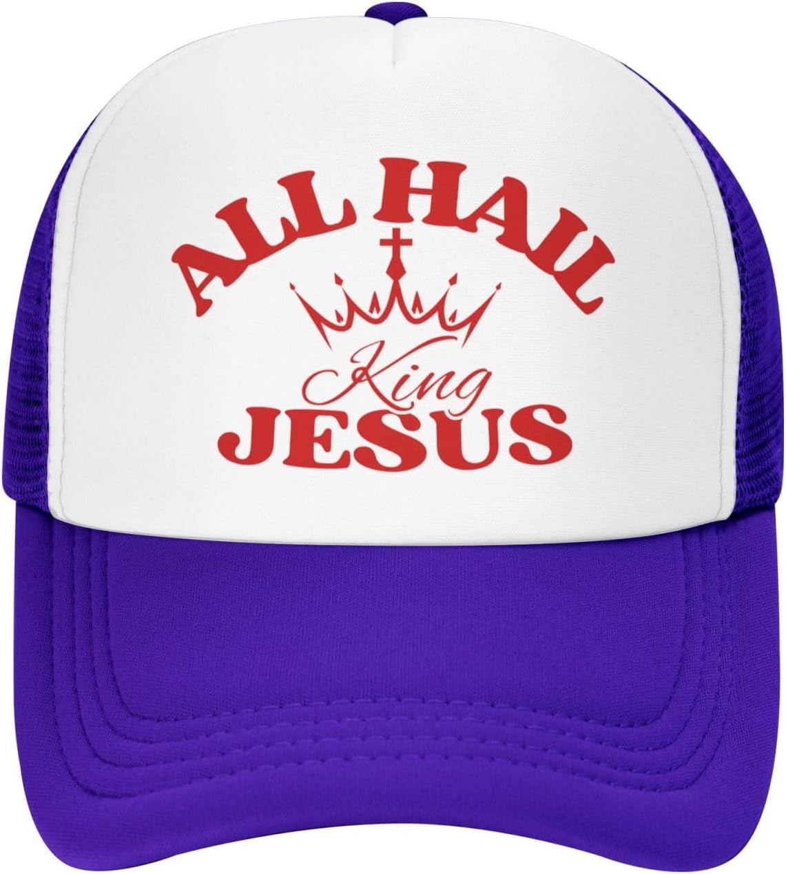 All-Hail King-Jesus Christ Cross Christian 2024 Mesh Hat Men Women ...