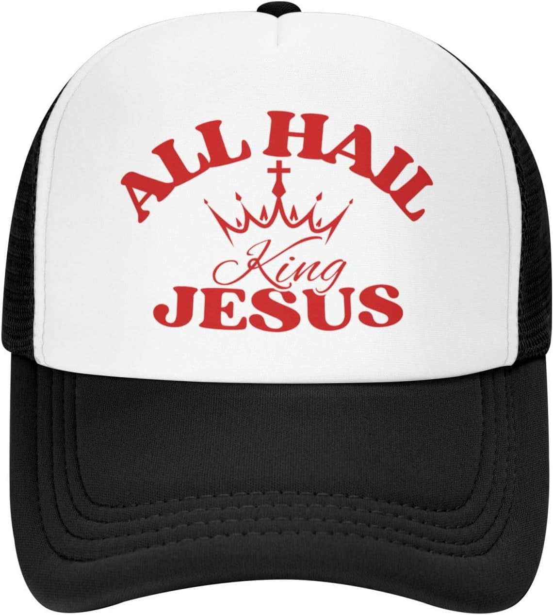 All-Hail King-Jesus Christ Cross Christian 2024 Mesh Hat Men Women ...