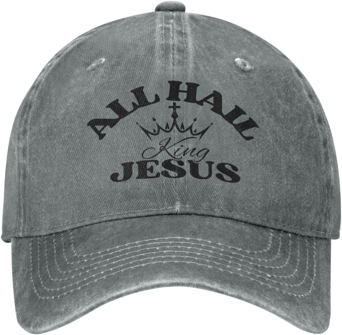 All-Hail King-Jesus Hat Christ Cross Christian 2024 Trucker Hat Washed ...