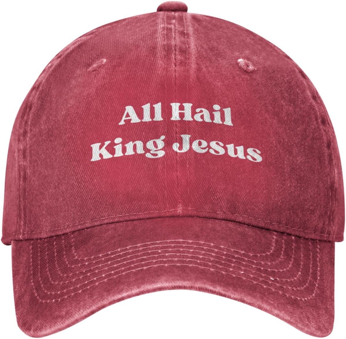 All-Hail King-Jesus Hat Christ Cross Christian 2024 Trucker Hat Washed ...