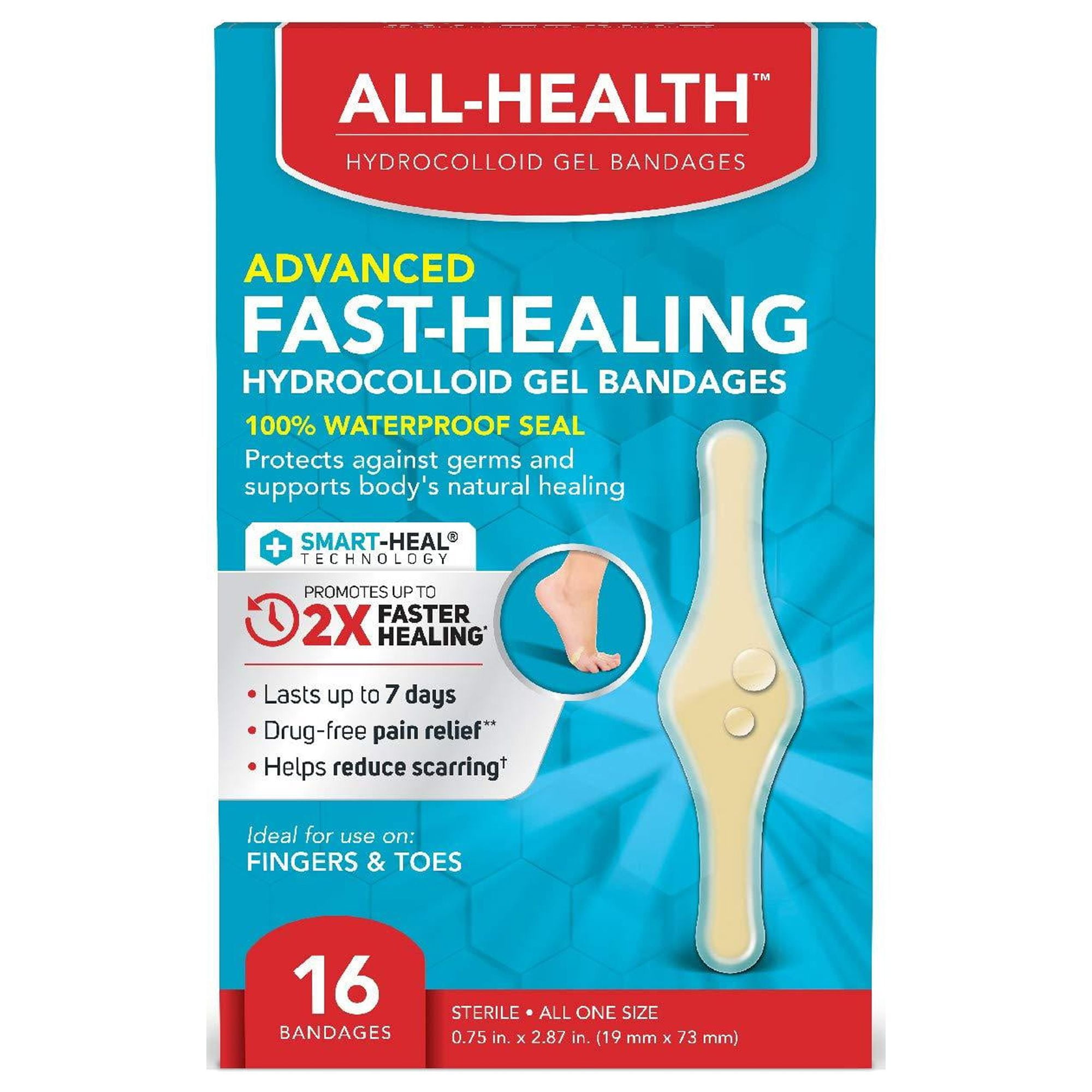 All Health Advanced Fast Healing Hydrocolloid Gel Bandages, 16 ct ...