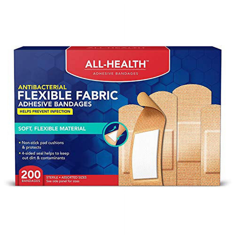 All Health Fabric Adhesive .. Bandages, Assorted Sizes Variety, .. 200 ...