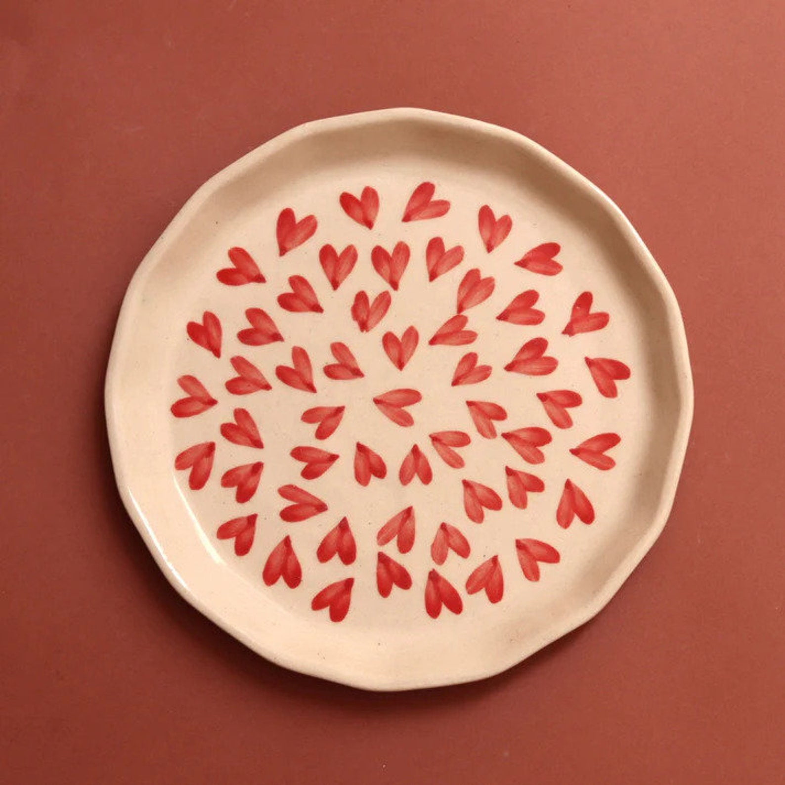 All Heart Ceramic Dinner Plate | Ceramic Dinner Plate with Hearts ...