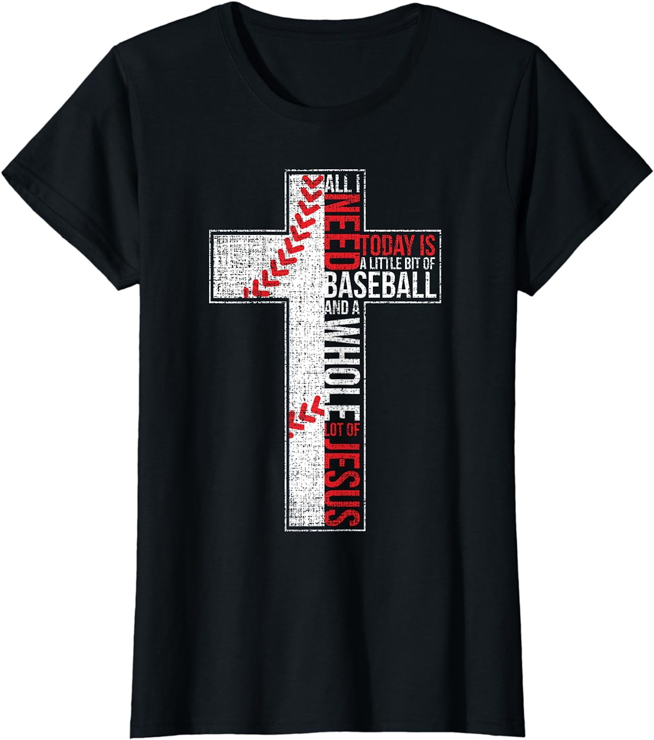 All I Need Is Baseball & Jesus Christian Cross Faith T Shirt - Walmart.com