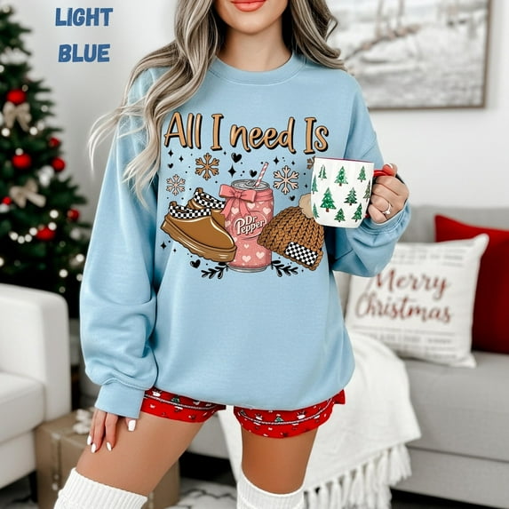 All I Need Is D.r Pepper Sweatshirt, Cute Winter Graphic Top, Funny ...