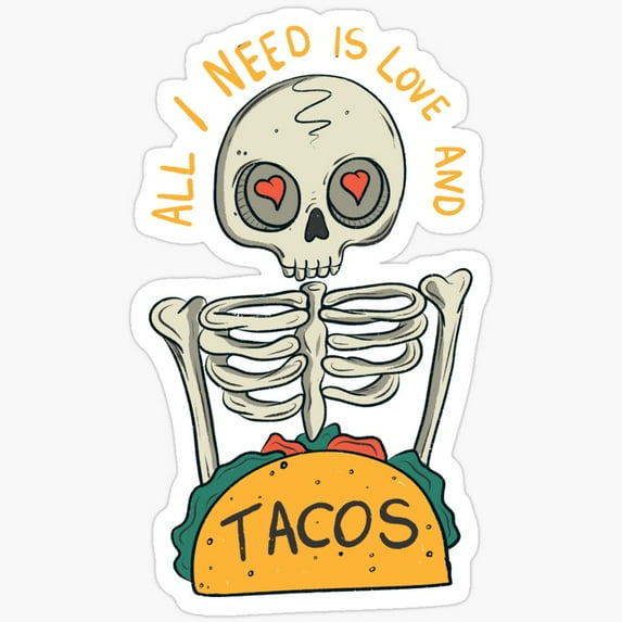 All I Need Is Love And Tacos Sticker Phone Decal Water Bottle Stickers ...