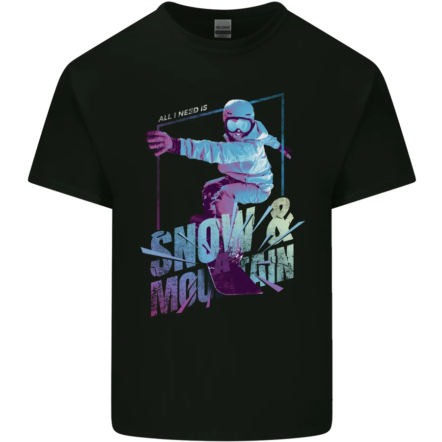 All I Need Is Snow And A Mountain Graphic Light Cotton Short Sleeve ...