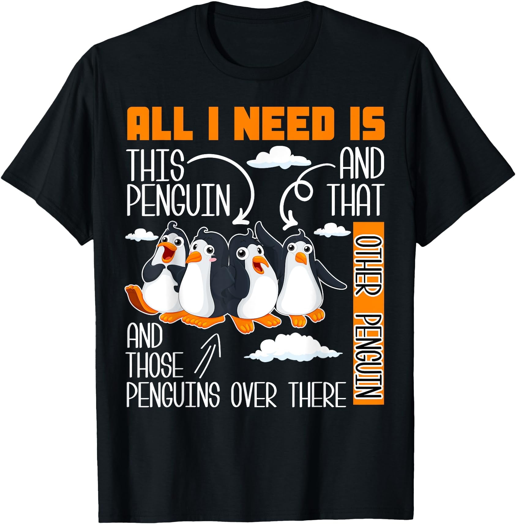 All I Need Is This Penguin And That Other Cute Softstyle Unisex T-Shirt,Black Color,Size YXS ...
