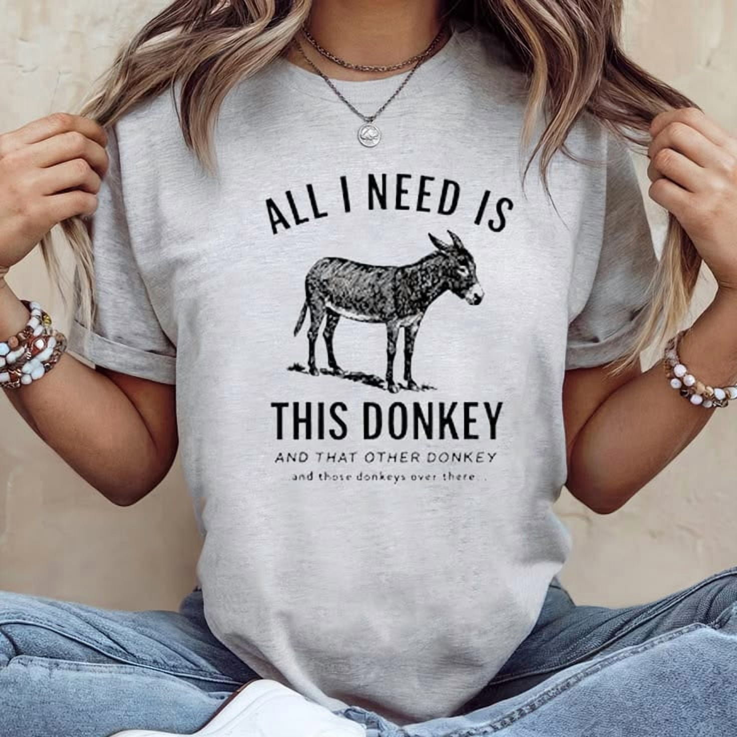 All I Need is This Donkey Vintage Animal T-shirt Sizes S-5XL - Walmart.com