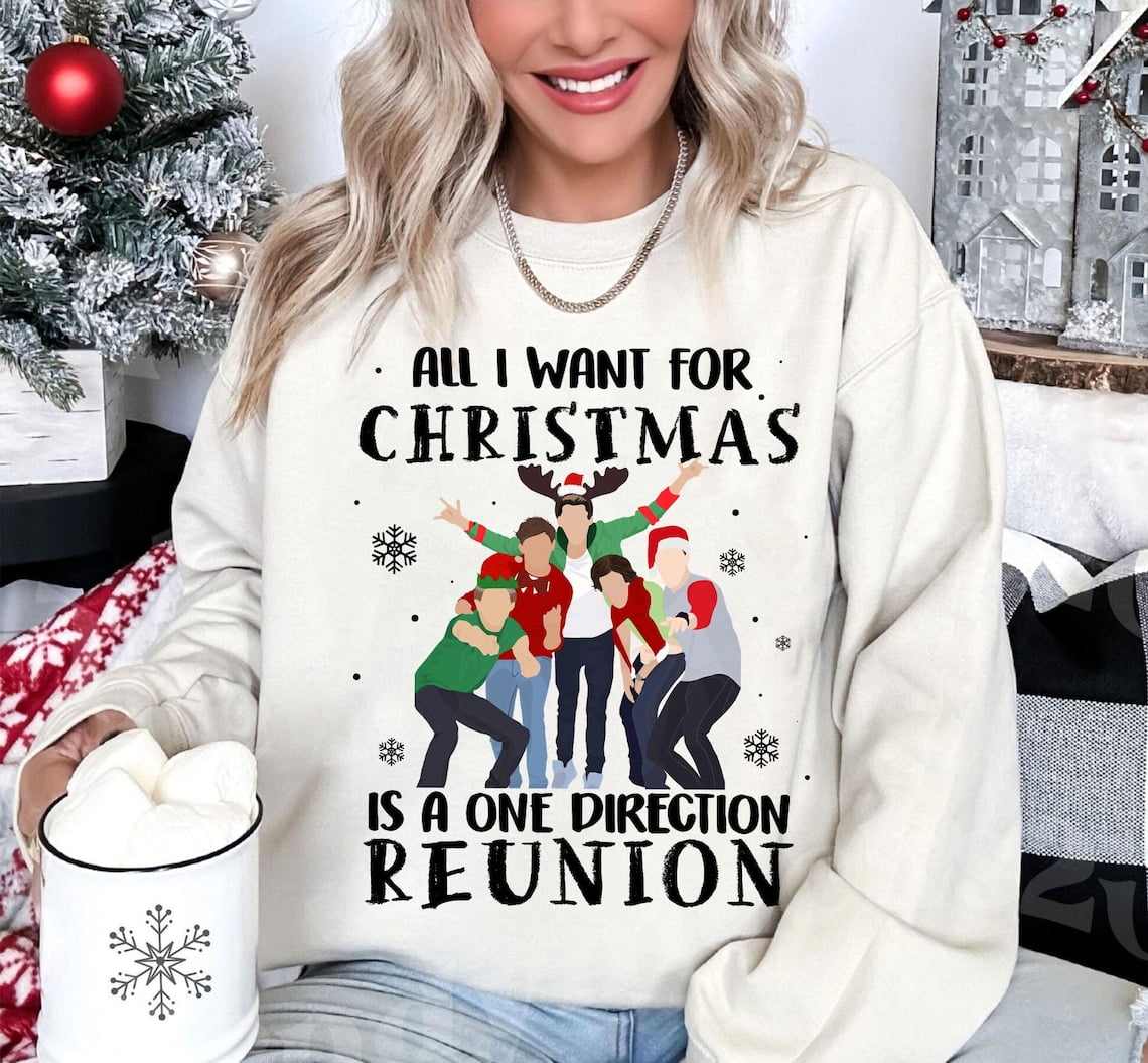 All I Want For Chritmas Is One Direction Reunion T-Shirt, 1D Christmas ...