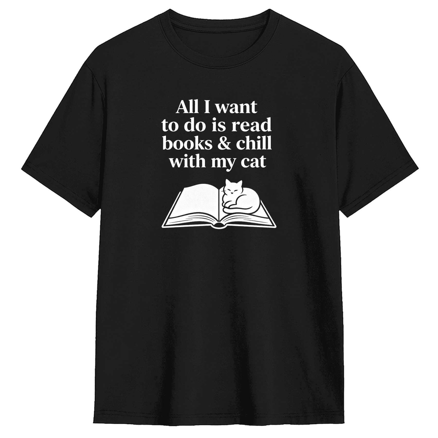 All I Want To Do Is Read Books And Chill With My Cat Vintage Graphic ...