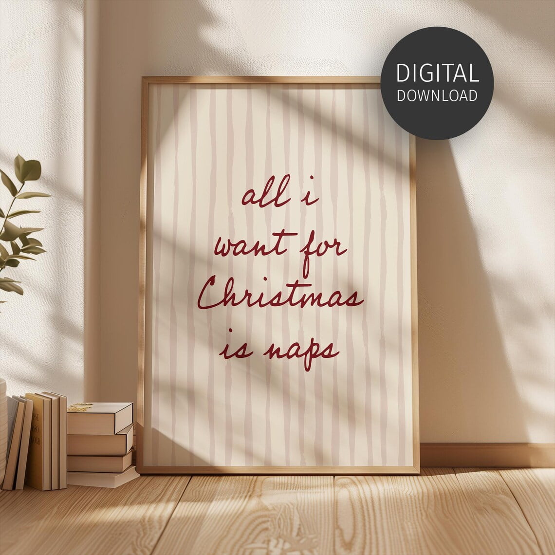 All I Want Winter Is Naps' Poster, Striped Winter Poster, Wall Art ...
