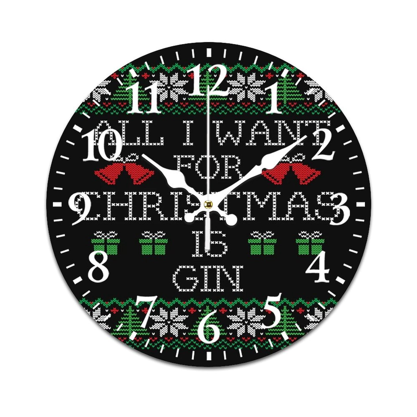 All I Want for Christmas Is Gin Wall Clock Modern Design Clocks Wall ...