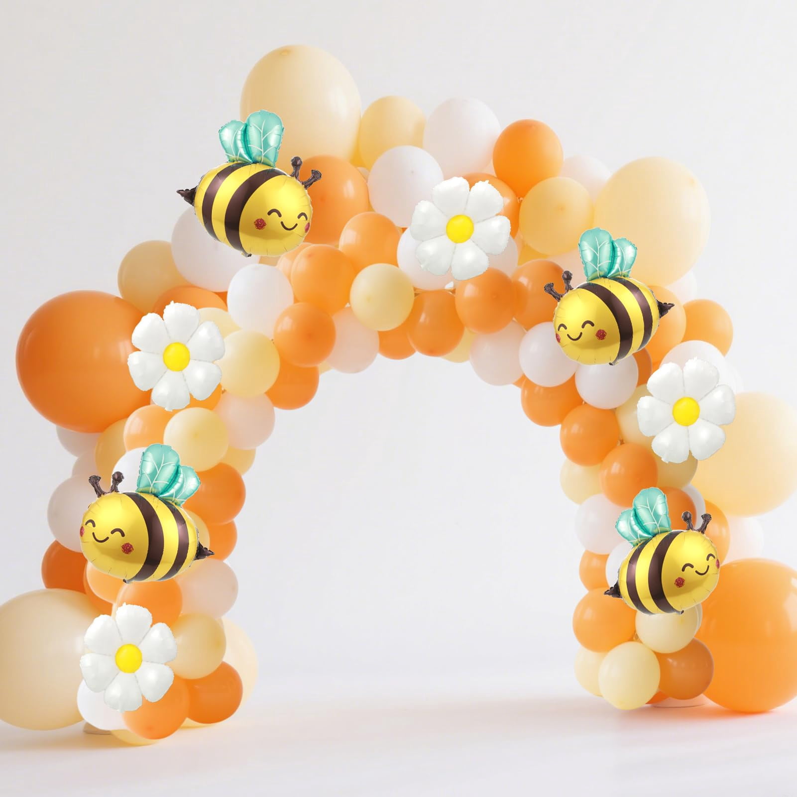 All-In-1 Bee BalloonsEGSC Arch Garland Kit 132 Pcs Cute Yellow White ...