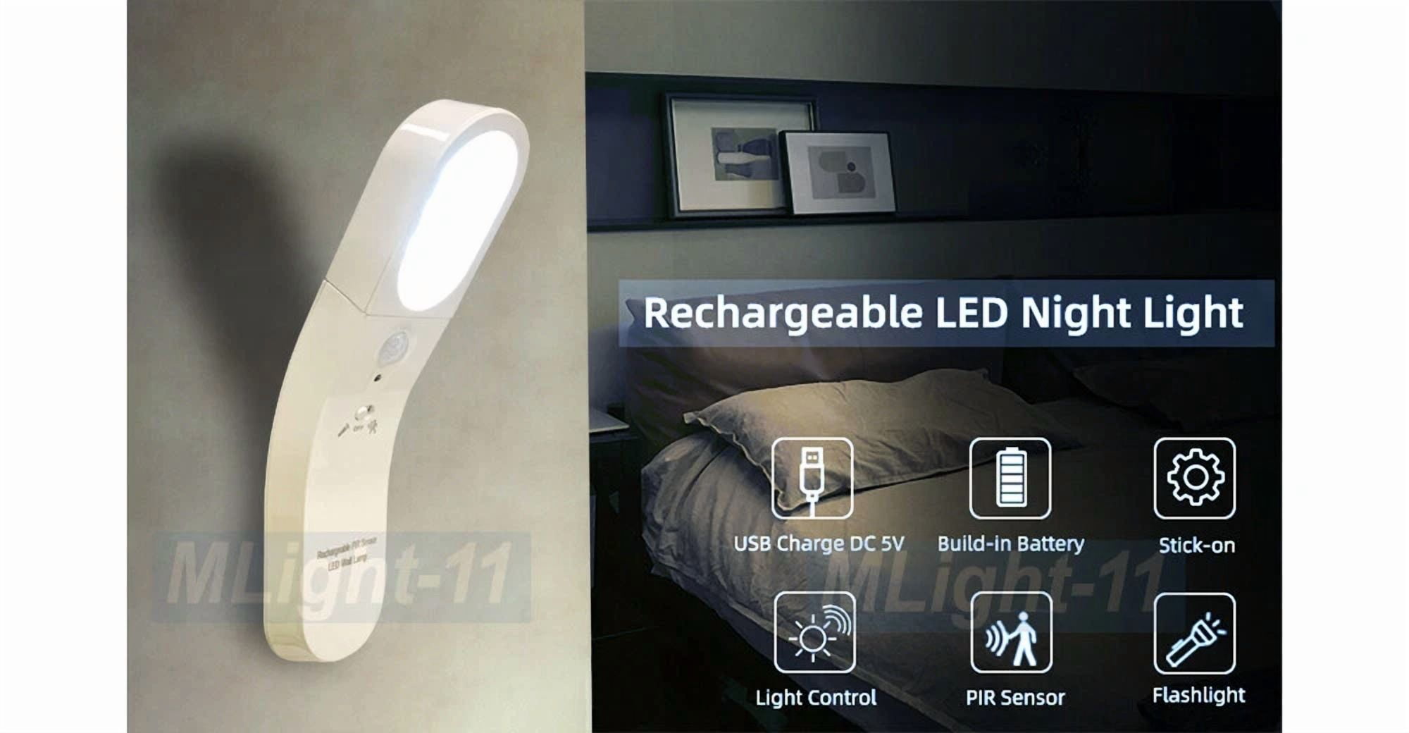 All-In-1 Led Motion Light Kitchen Cabinet Wardrobe Light Flashlight ...