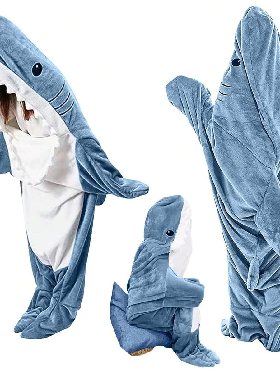 Shark Blanket Hoodie Adult & Kid, Shark Costume, Shark Blanket Wearable ...