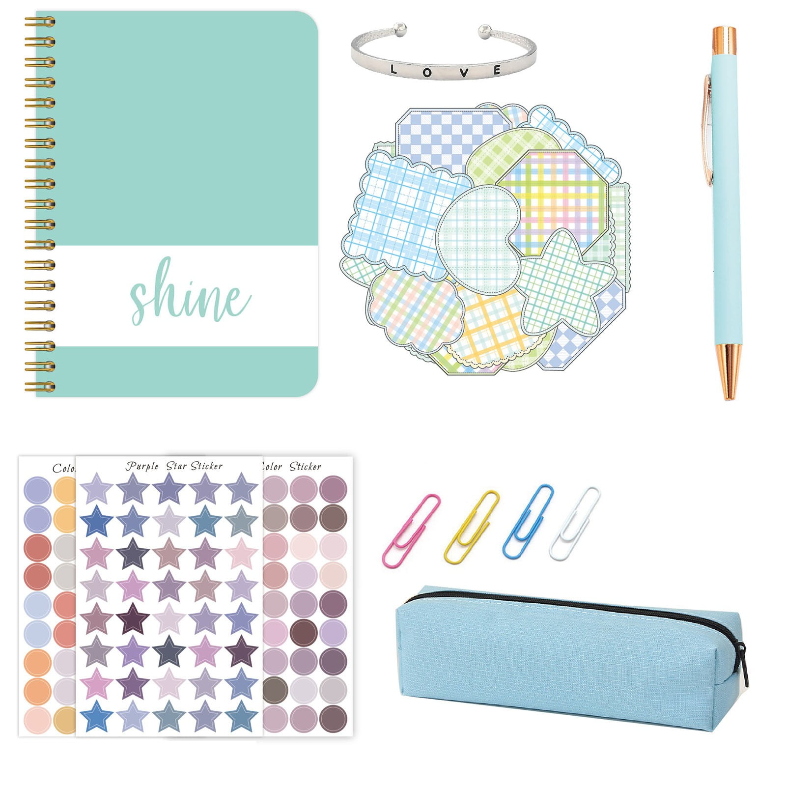 All-In-One Journal Set With Notebook, 100 Grid Sticky Notes, Pen ...