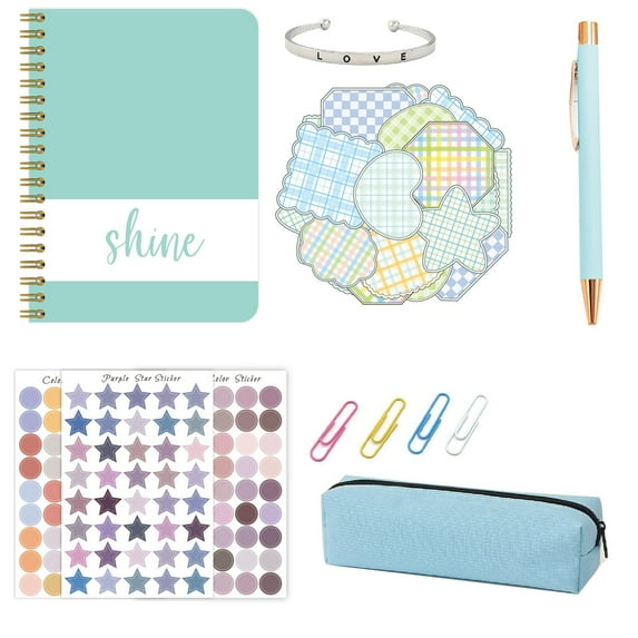 All-In-One Journal Set With Notebook, 100 Grid Sticky Notes, Pen ...
