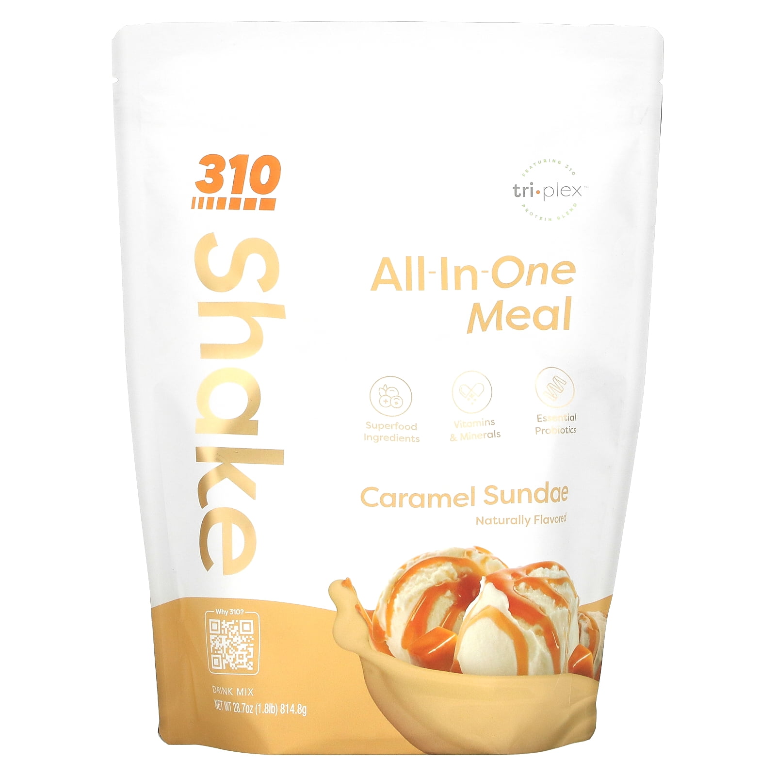 All-In-One Meal Shake, Caramel Sundae, 28.7 oz (814.8 g), 310 Nutrition ...