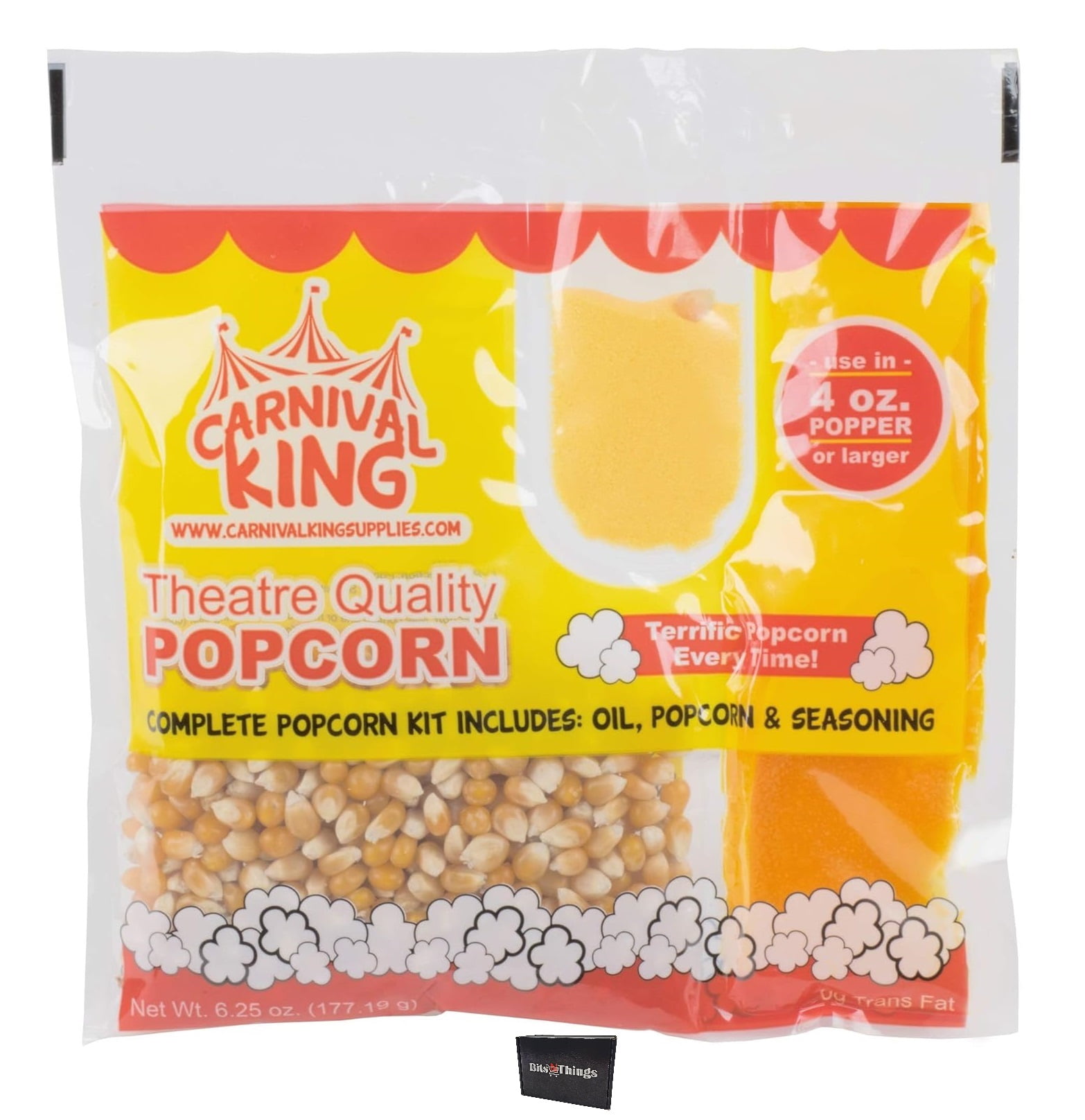 All-In-One 4 oz. Popcorn Kit | Buttery Flavor Popcorn Kernels, Salt ...