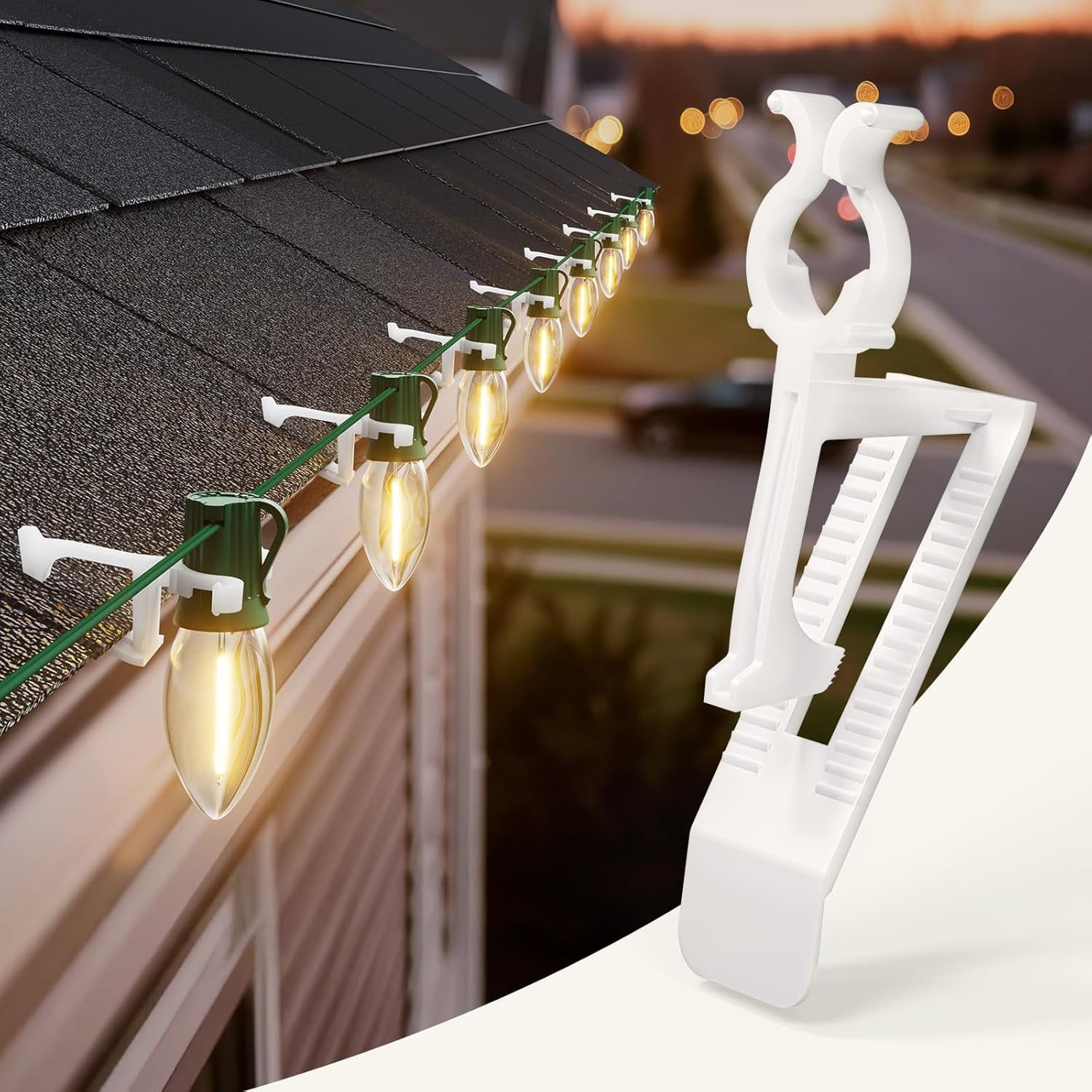 All In One Silent Night Light Clip, Universal Gutter and Shingle Clip ...