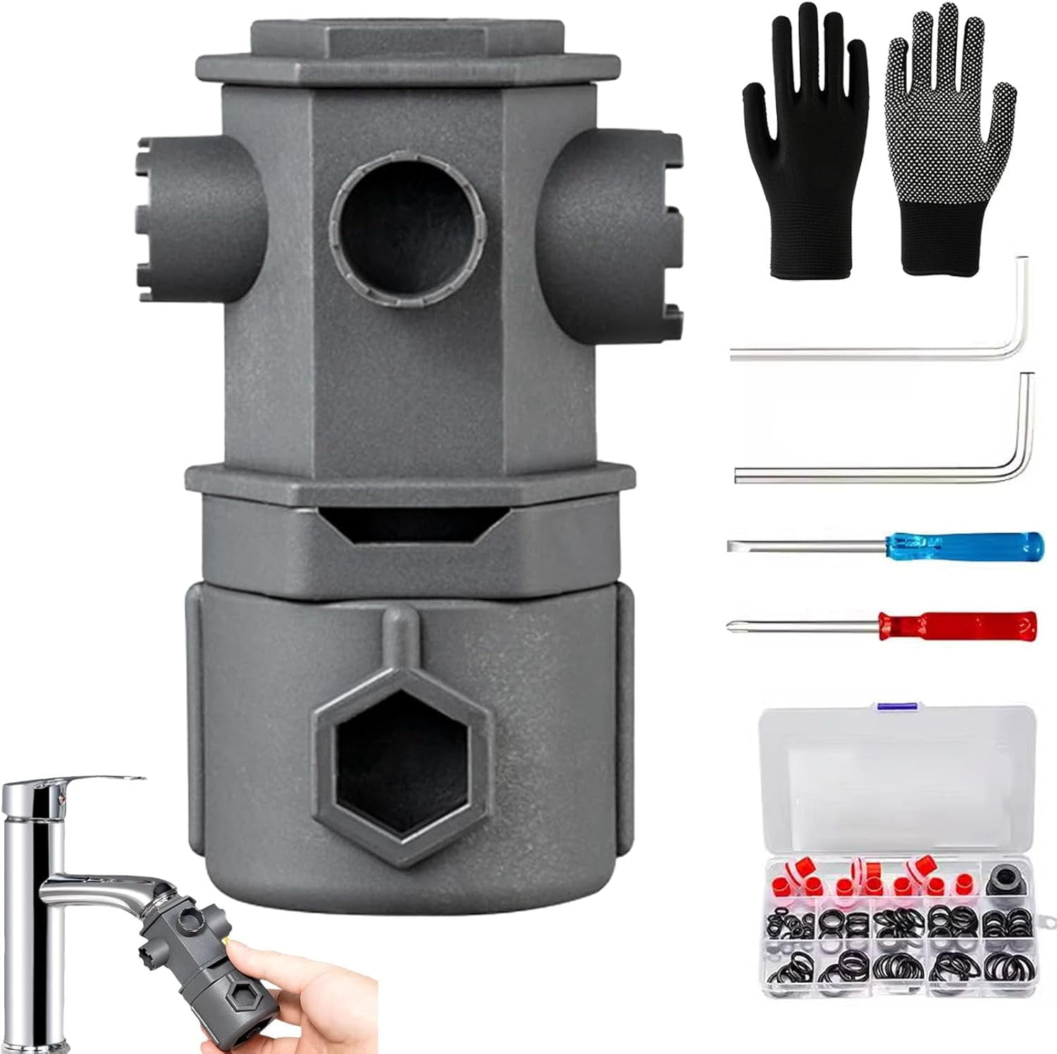 All-In-One Wrench Tool Set for Faucet, Multifunctional Faucet Wrench ...