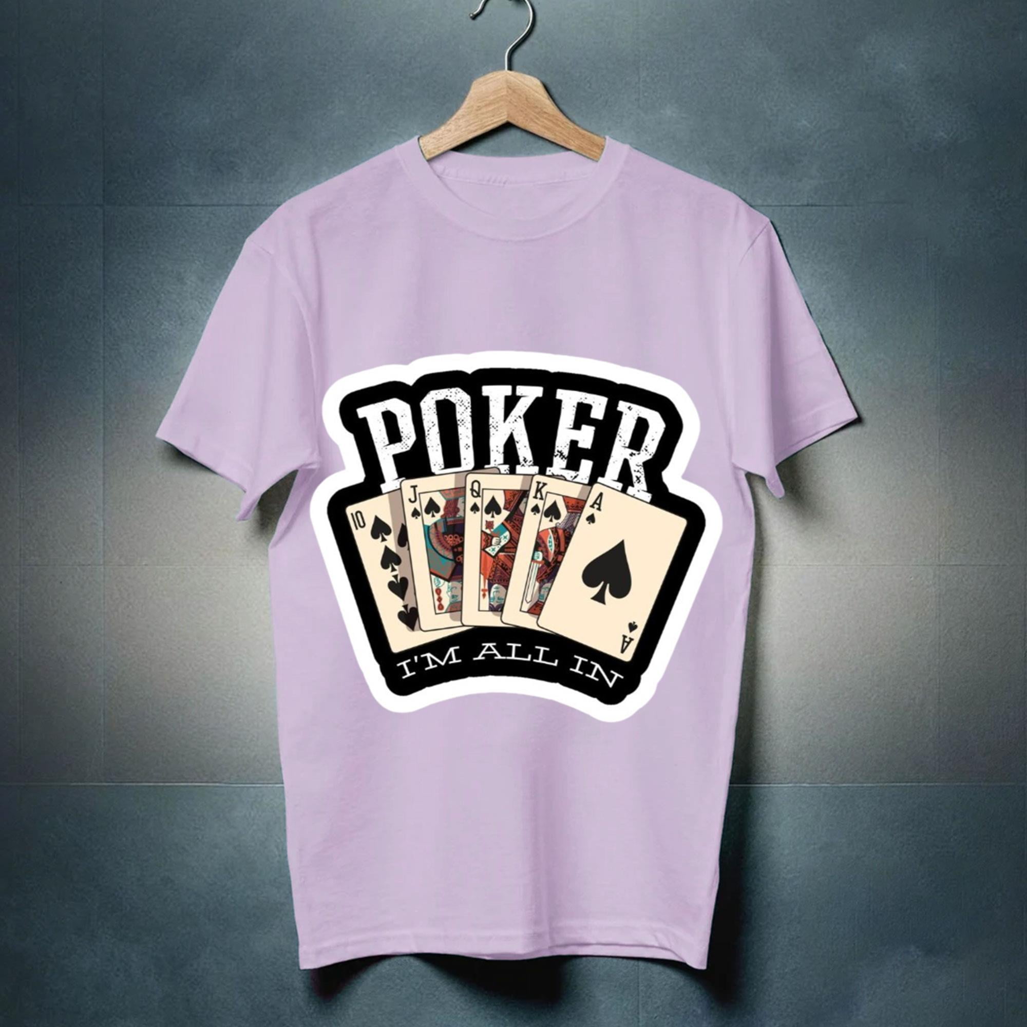 All In Poker Hand Shirt, Vintage Playing Cards Graphic Tee, Spades ...