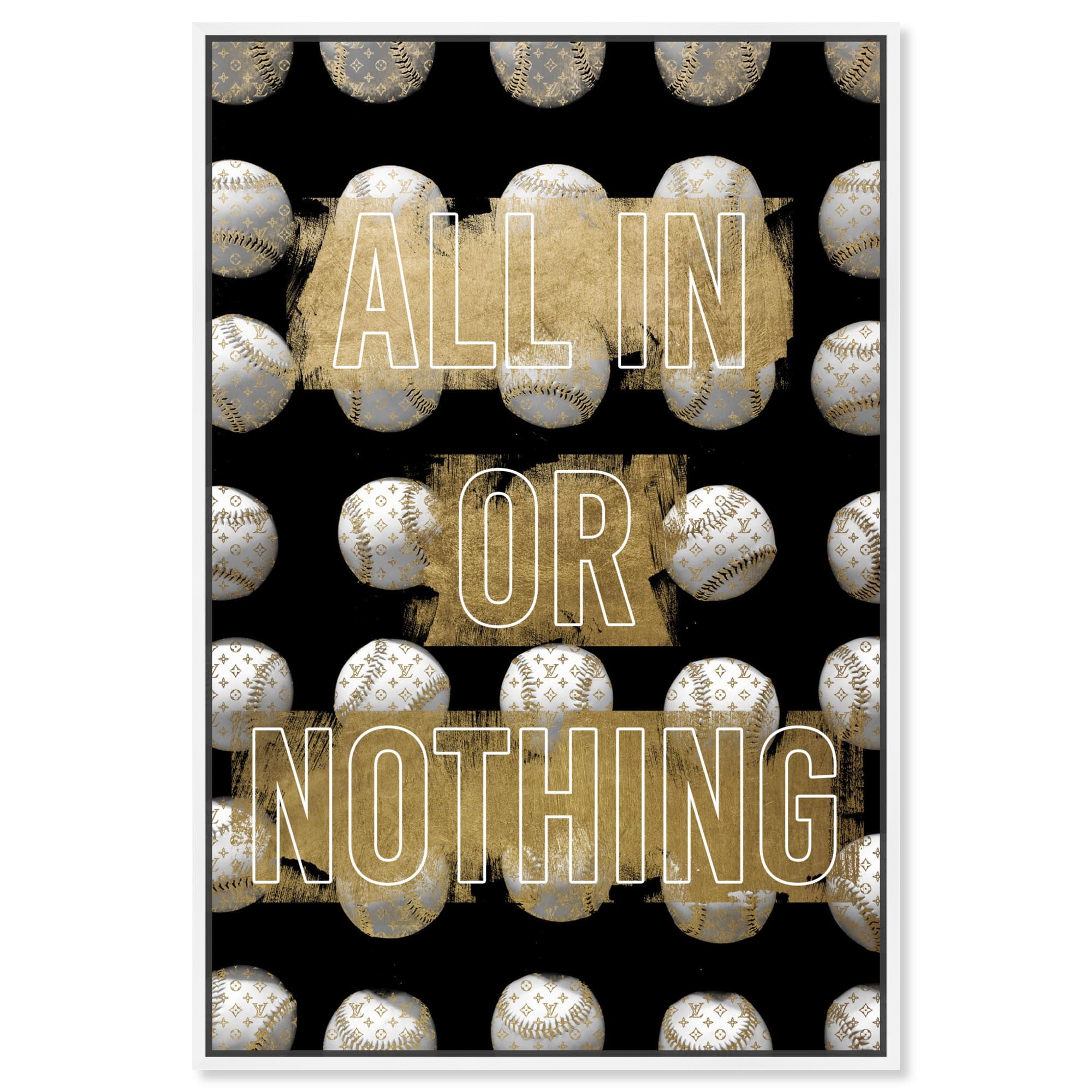 All In or Nothing Baseball Canvas Black and White Art Prints by ...