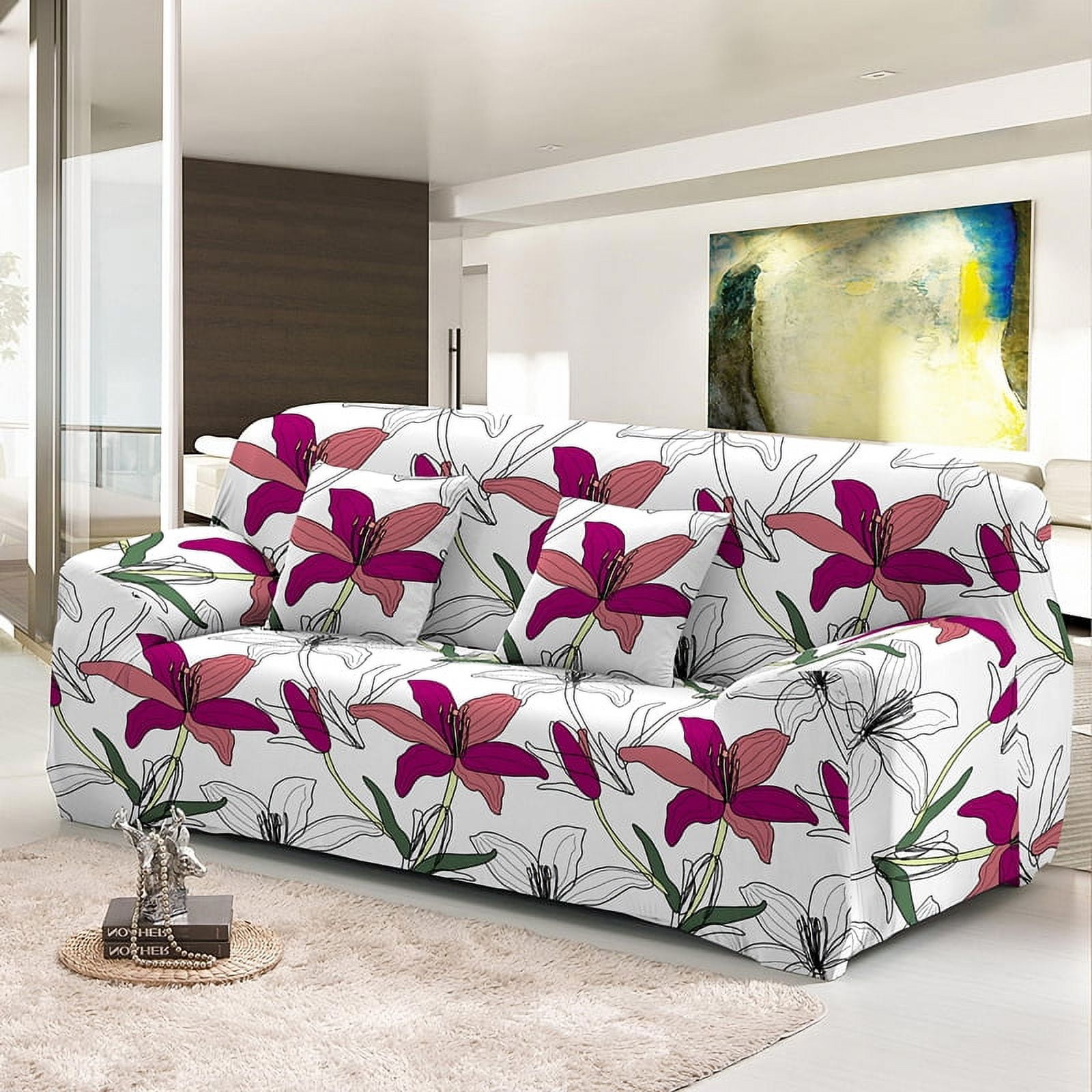 All-Inclusive Floral Printed Nordic Fashion Sofa Cover Elastic Non-Slip ...