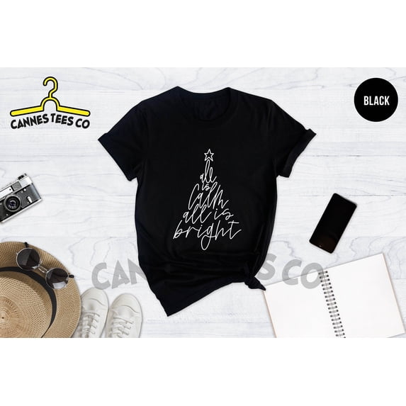 All Is Calm All Is Bright Sweatshirt, Tree Shirt, Cozy Shirt, Her ...