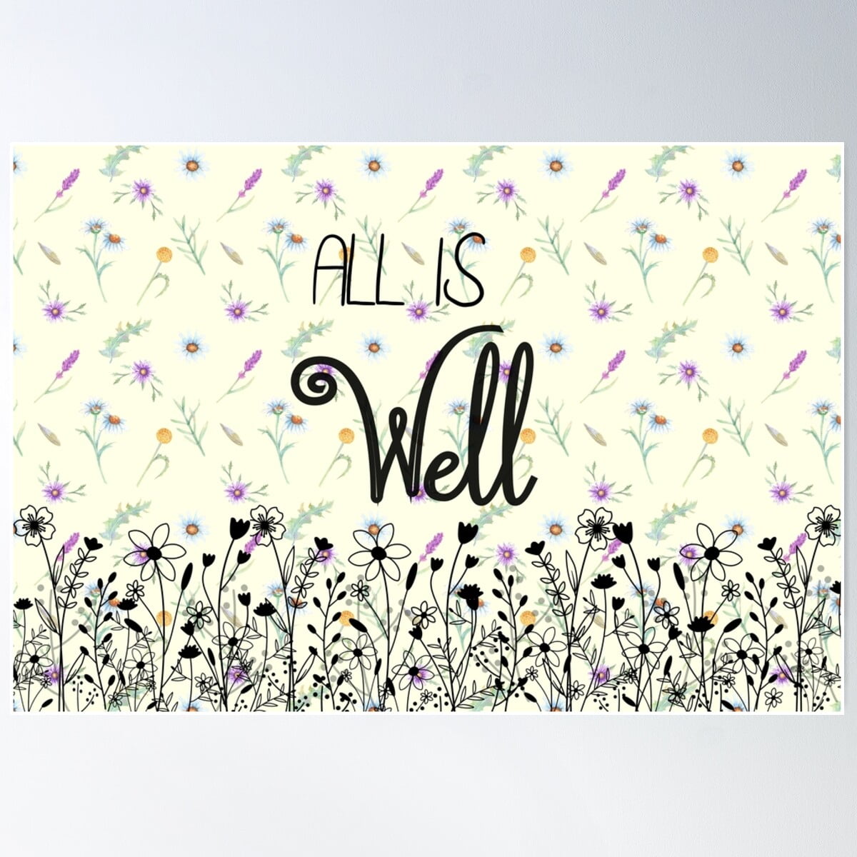 All Is Well Poster Wall Art, Modern Wall Decor For Living Room Bedroom ...