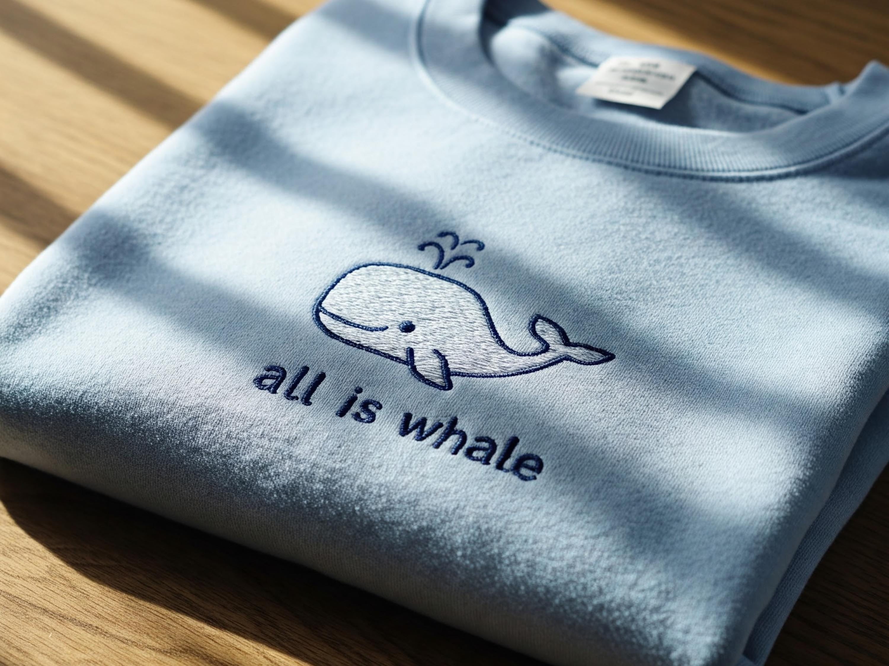 All Is Whale Embroidered Sweatshirt, Whale Crewneck, Ocean Lover Gift ...