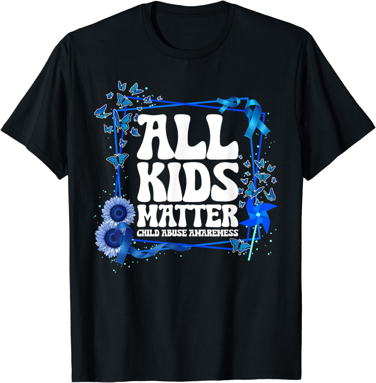 All Kids-Matter Blue Ribbon Child Abuse Prevention Awareness T-Shirt ...