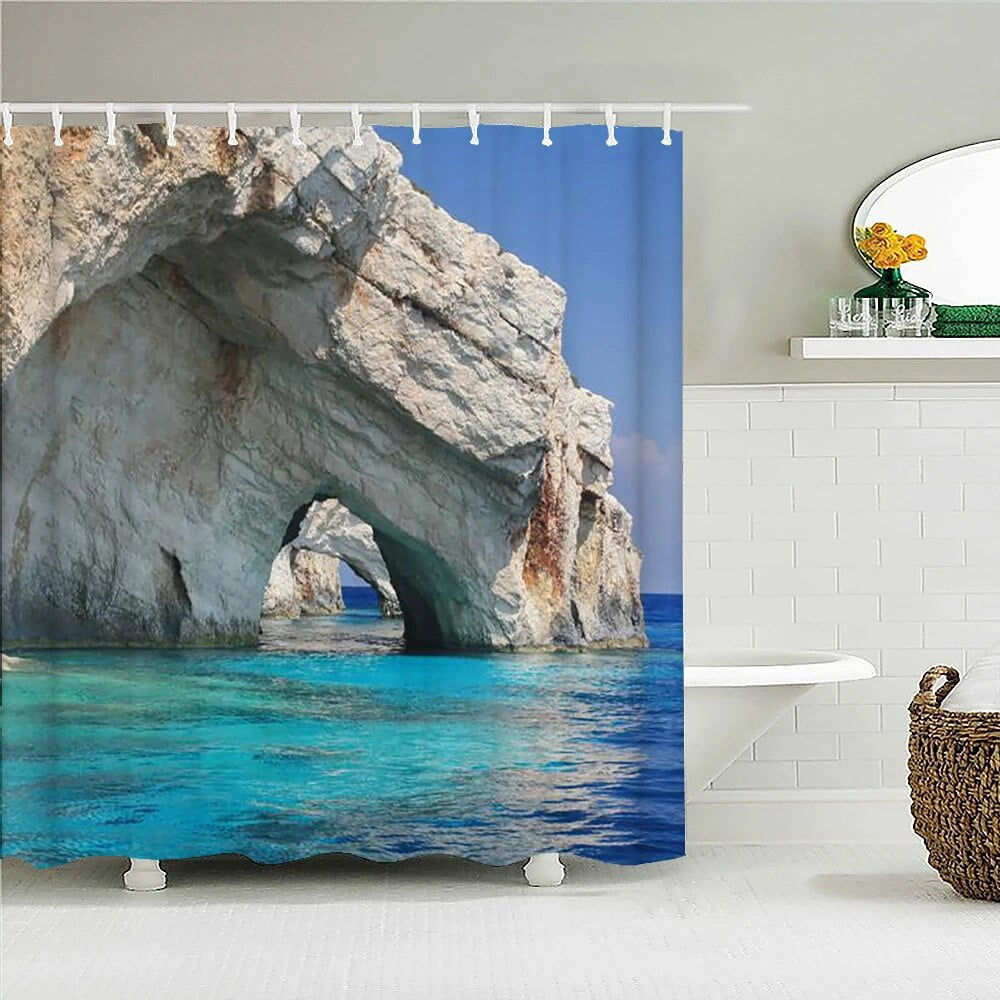 All Kinds Of 3d Islands Cave Seaside Landscape Shower Curtains Home ...