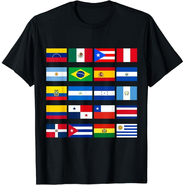 All Latin American Flags Latino Hispanic Heritage Month T-Shirt ...