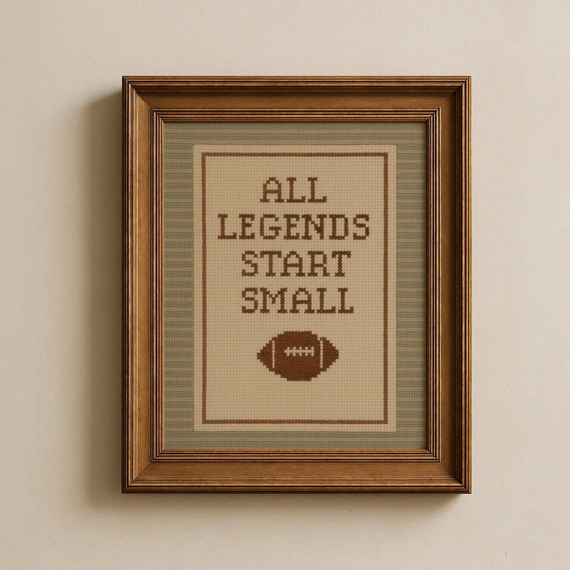 All Legends Start Small Print Vintage Sports Nursery Wall Art Football ...