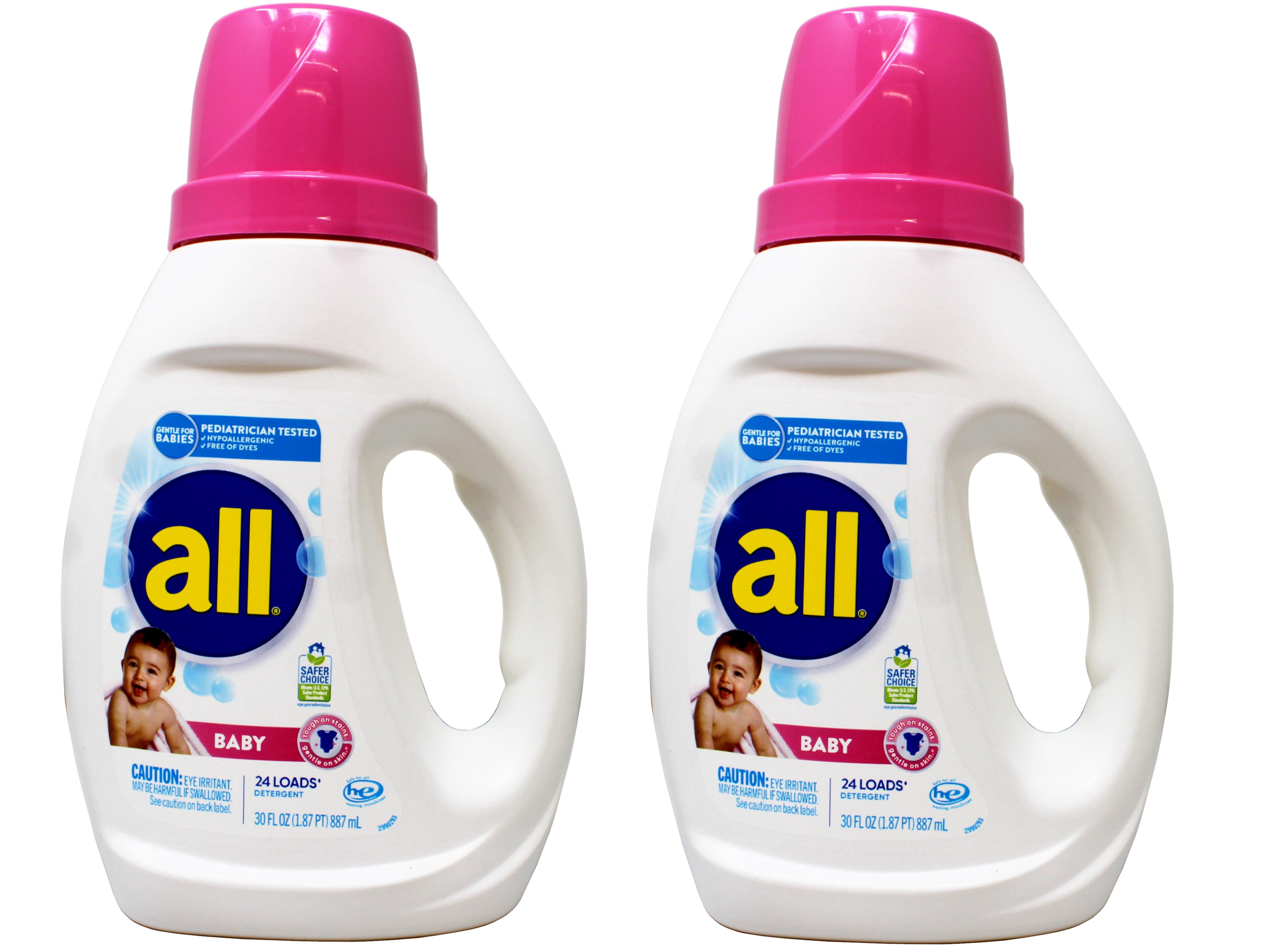 All Liquid Laundry Detergent, Gentle for Baby, 24 Loads, 30 FL OZ - 2 ...