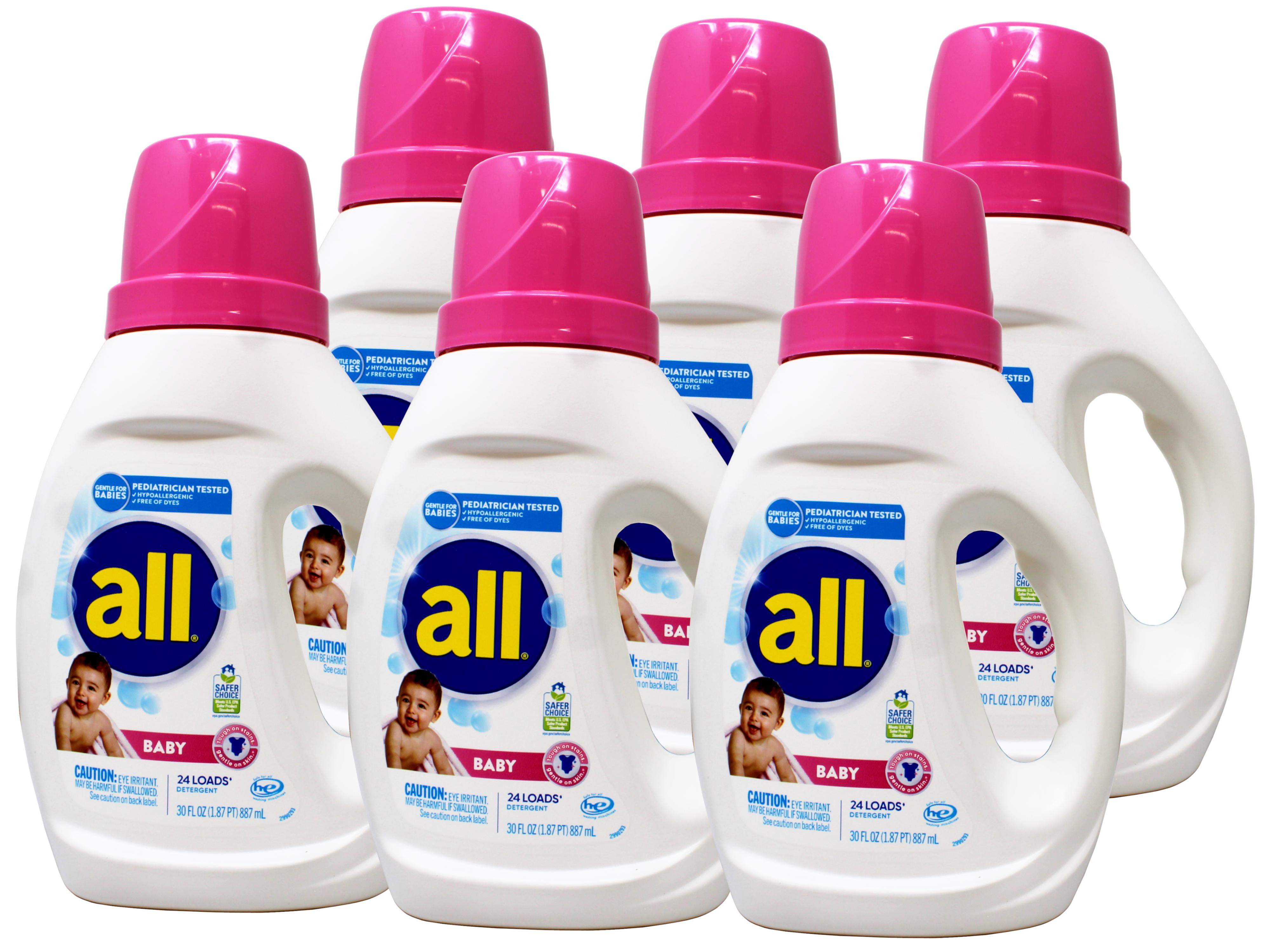 All Liquid Laundry Detergent, Gentle for Baby, 24 Loads, 30 FL OZ - 6 ...