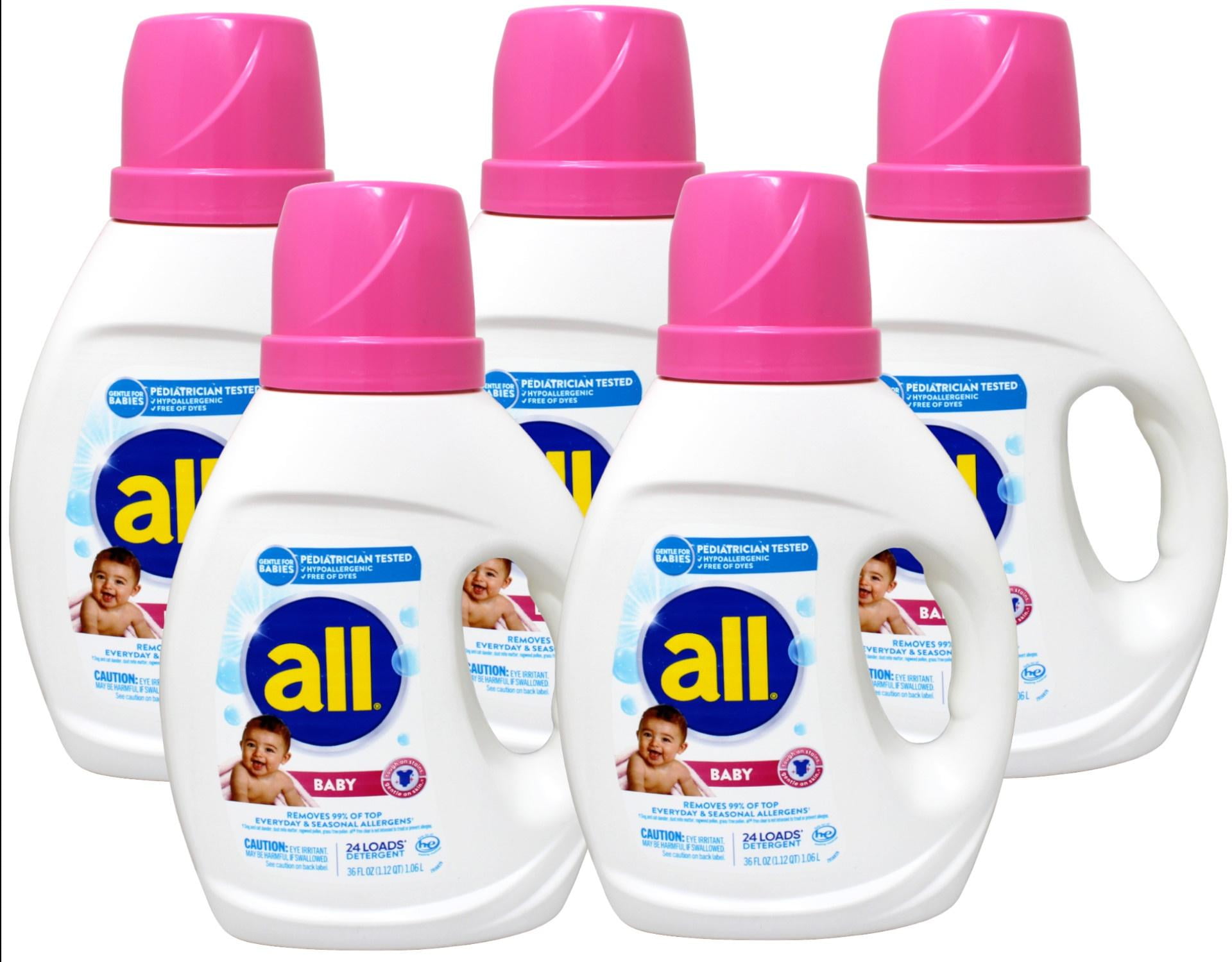 All Liquid Laundry Detergent, Gentle for Baby, 24 Loads, 36 fl oz - 5 ...