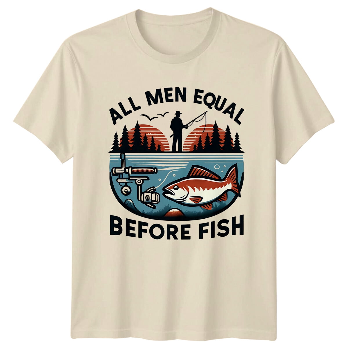 All Men Equal Before Fish Fishing Graphic T-Shirt All Size S-5XL ...