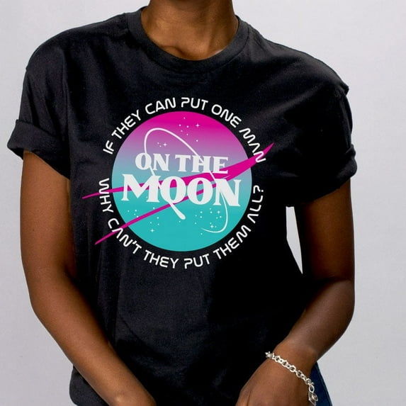 All Men on the Moon T-Shirt, Trendy Graphic T-Shirt, Cute Sassy Tee ...