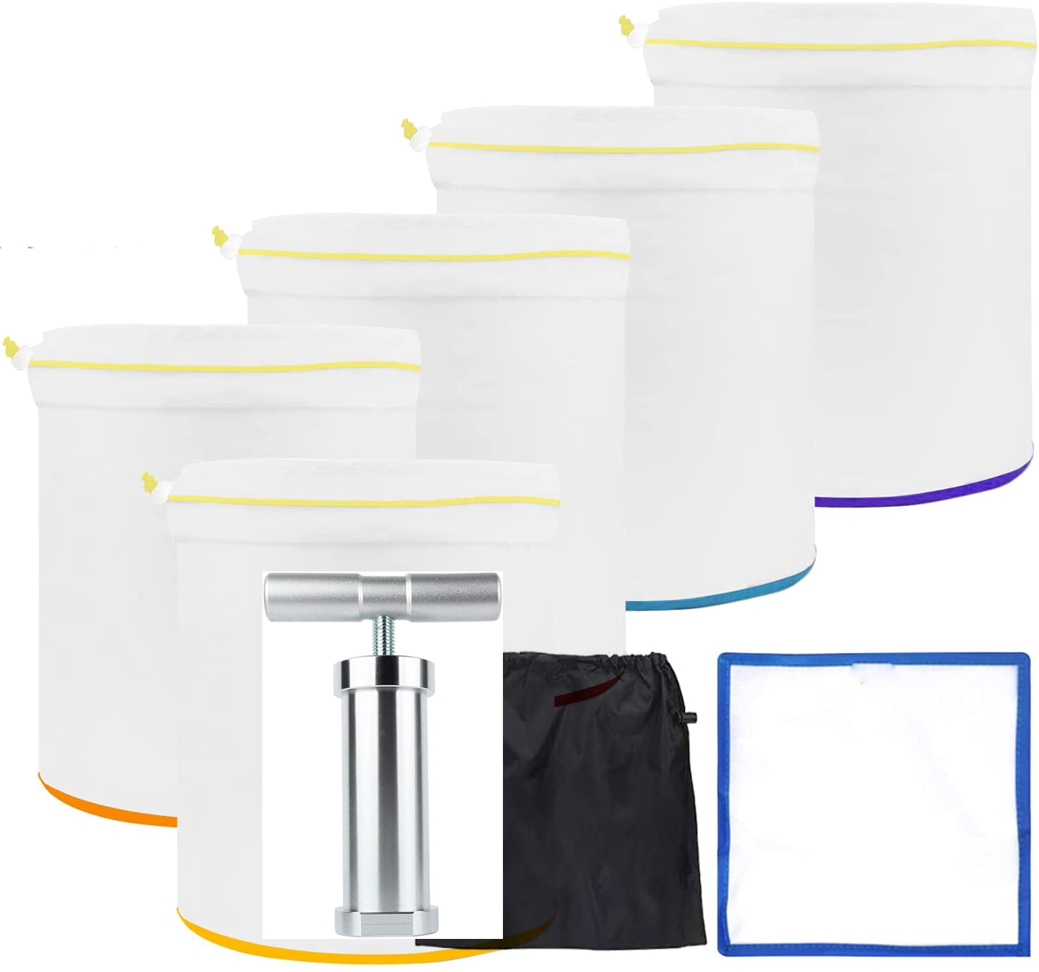 All Mesh Ice Bubble Bags 5gallon 5bags Essense Extractor Kit Filtration ...